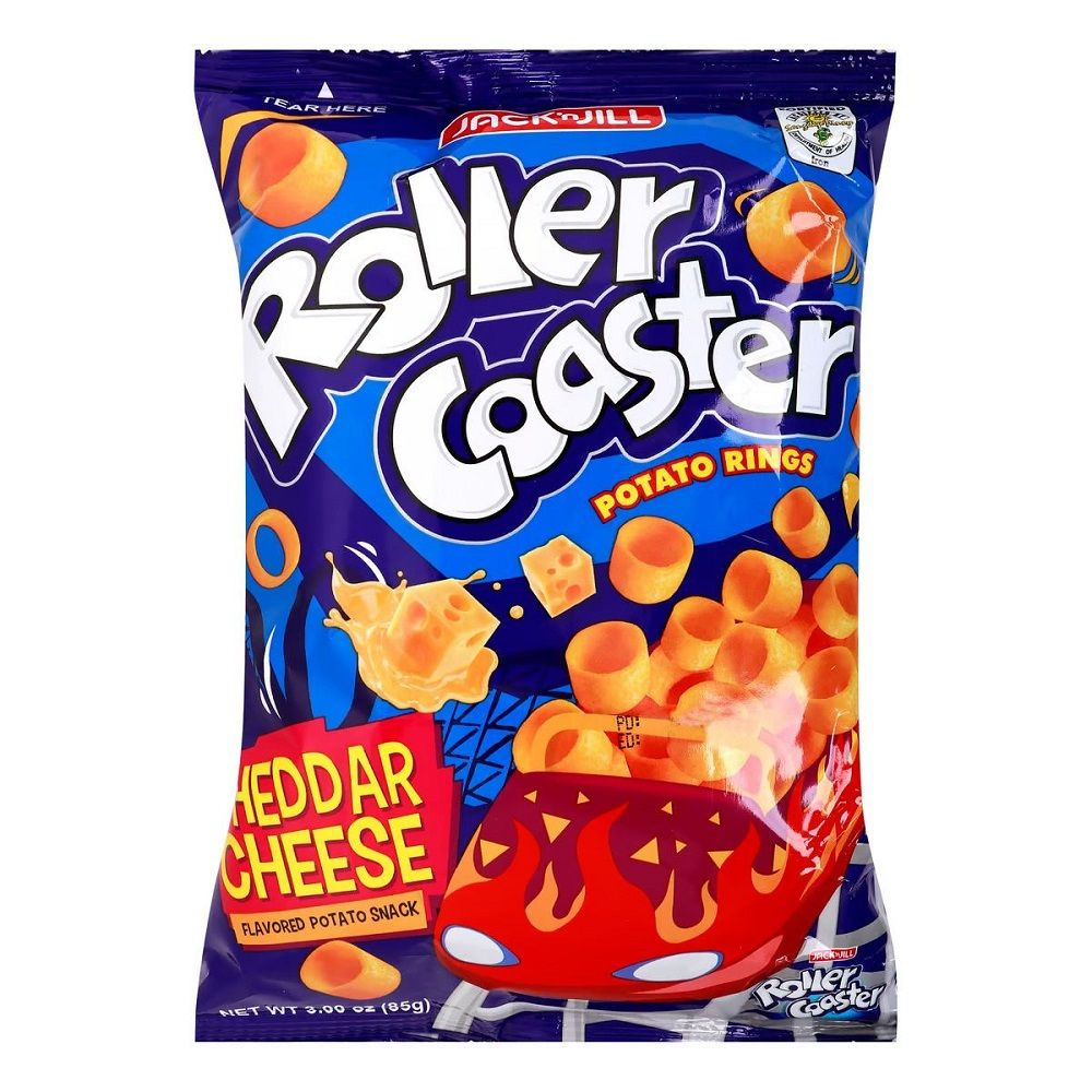 ROLLER COASTER POTATO RINGS CHEESE 85 g - JACKNJILL | Chips and savory ...