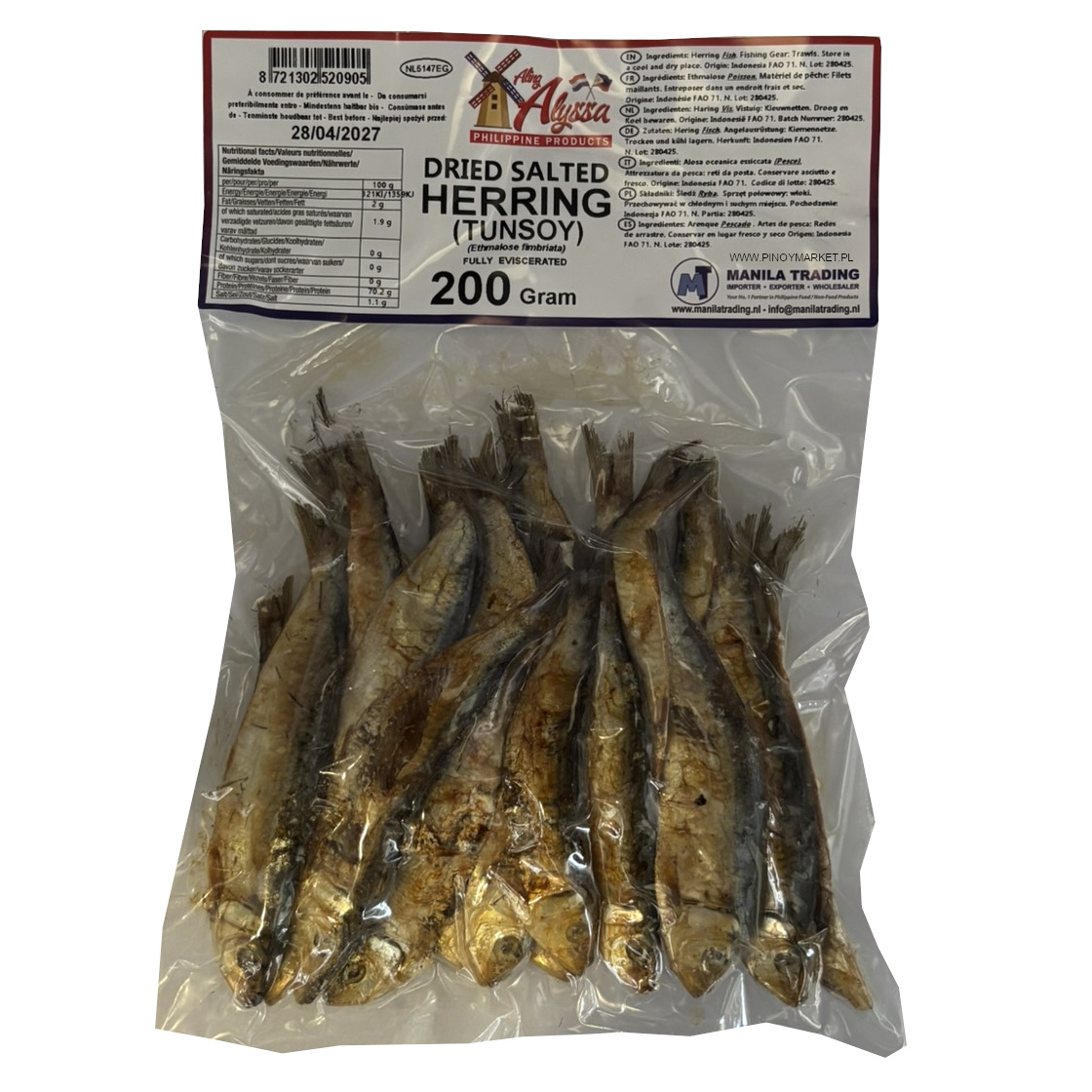 TUYO DRIED SALTED HERRING TUNSOY 200 g - ALING ALYSSA | Fish and ...